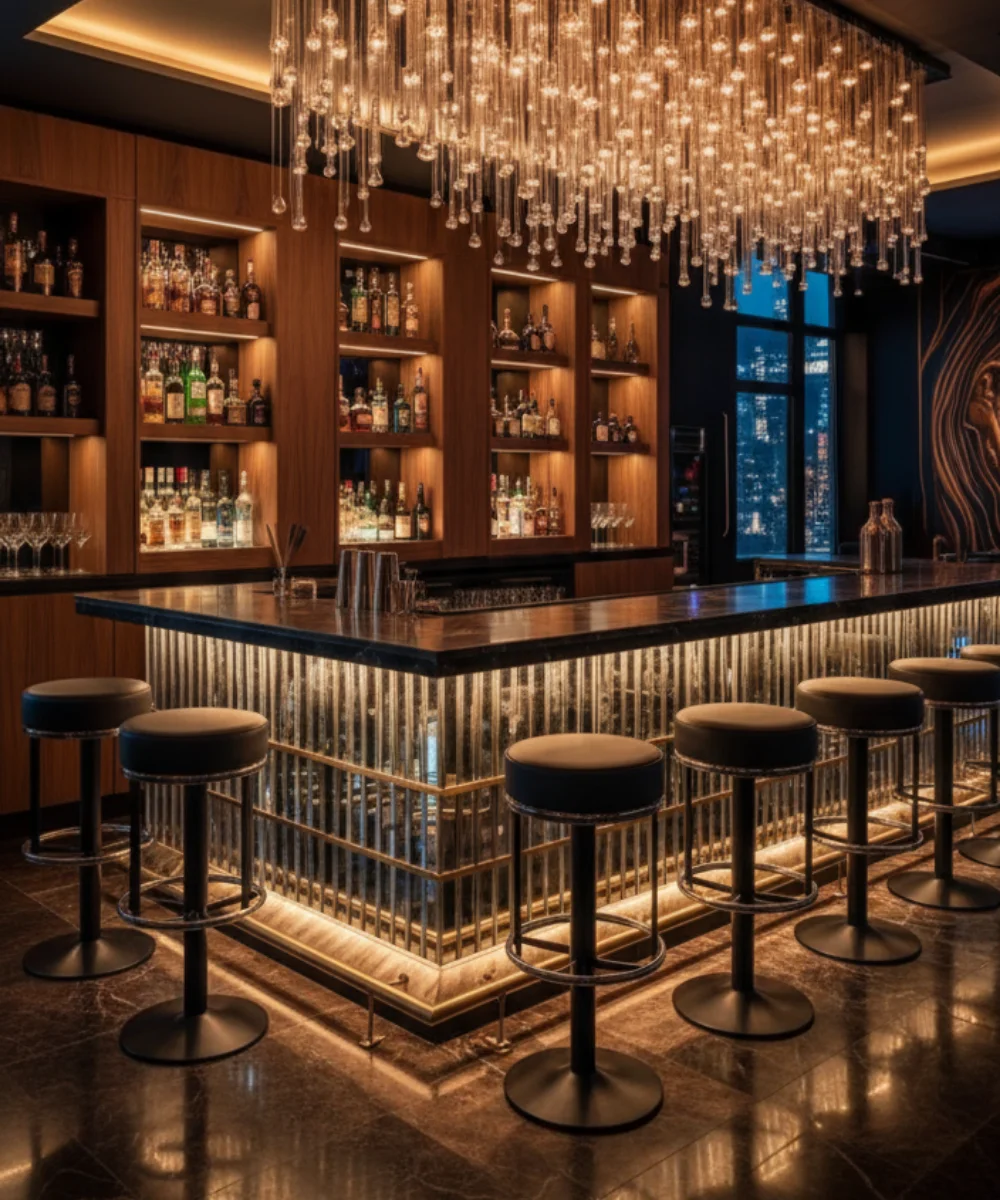 Glass Bar Counters | Luxury Furniture Design | D'LUJO Mirror